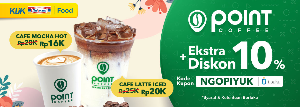 Promo Point Coffee Diskon 10% khusus i.saku | KlikIndomaret